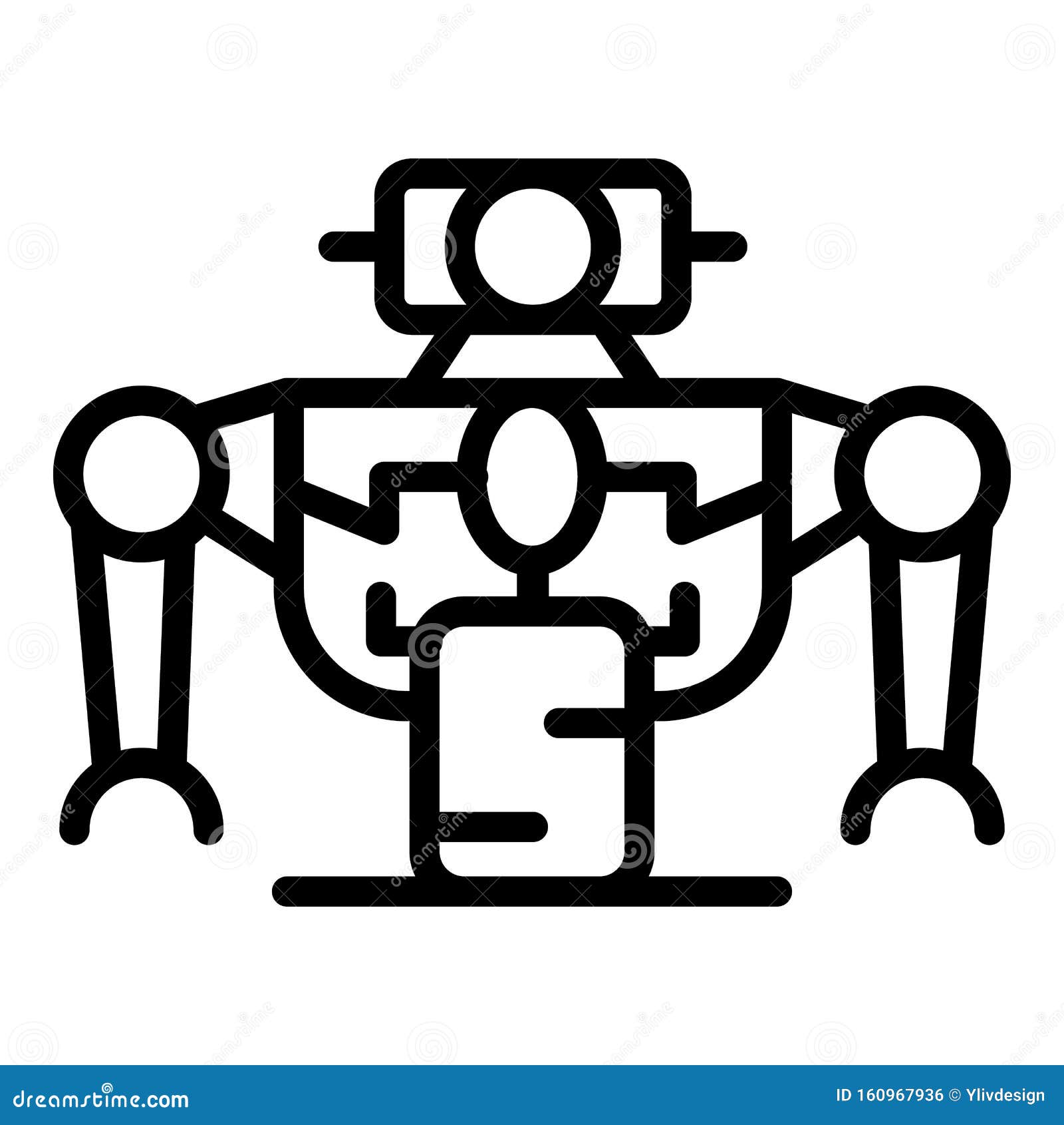 Toy Robot Icon, Outline Style Stock Vector - Illustration of graphic ...