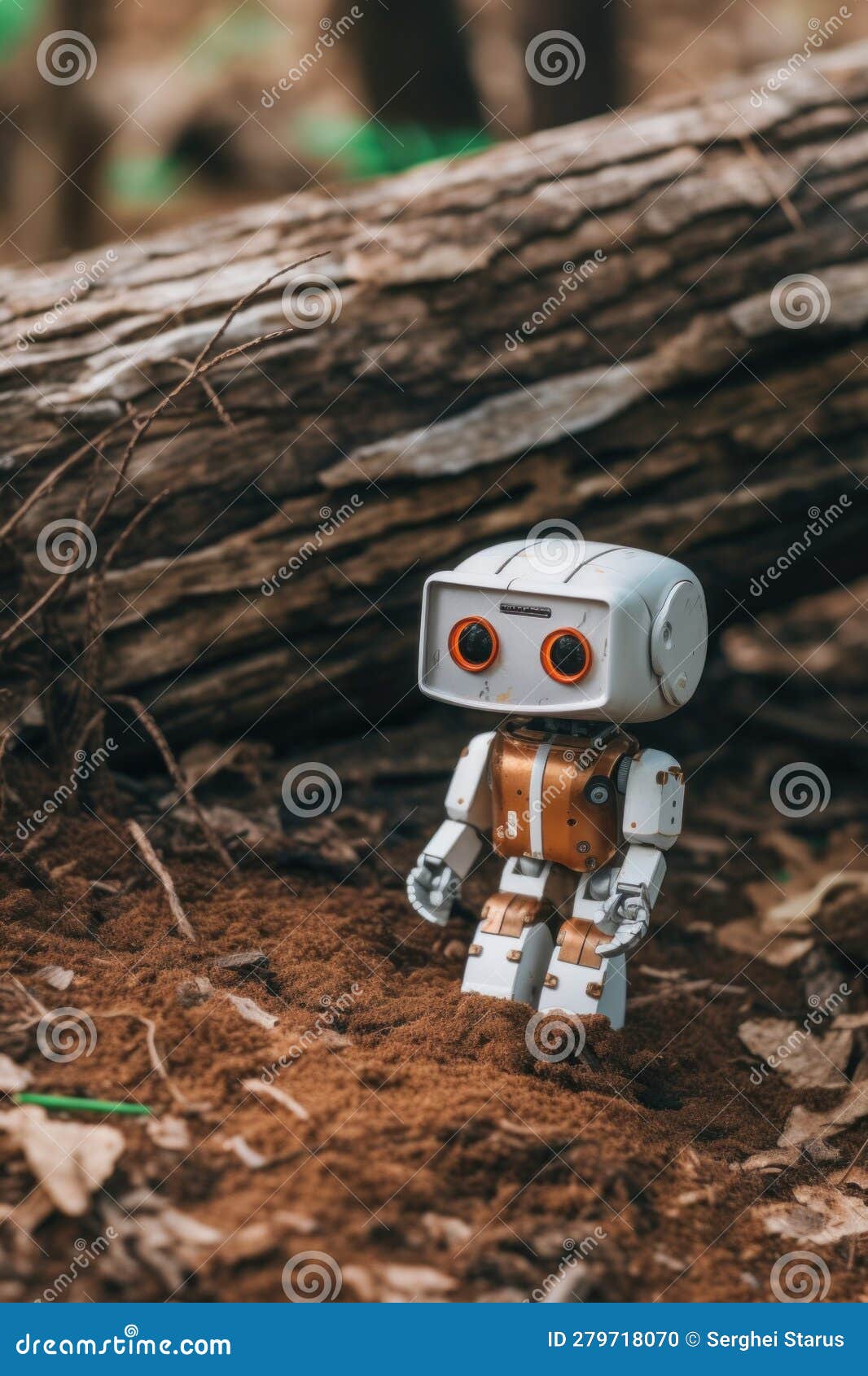 A Toy Robot is Standing in the Dirt. Generative AI Image. Stock ...