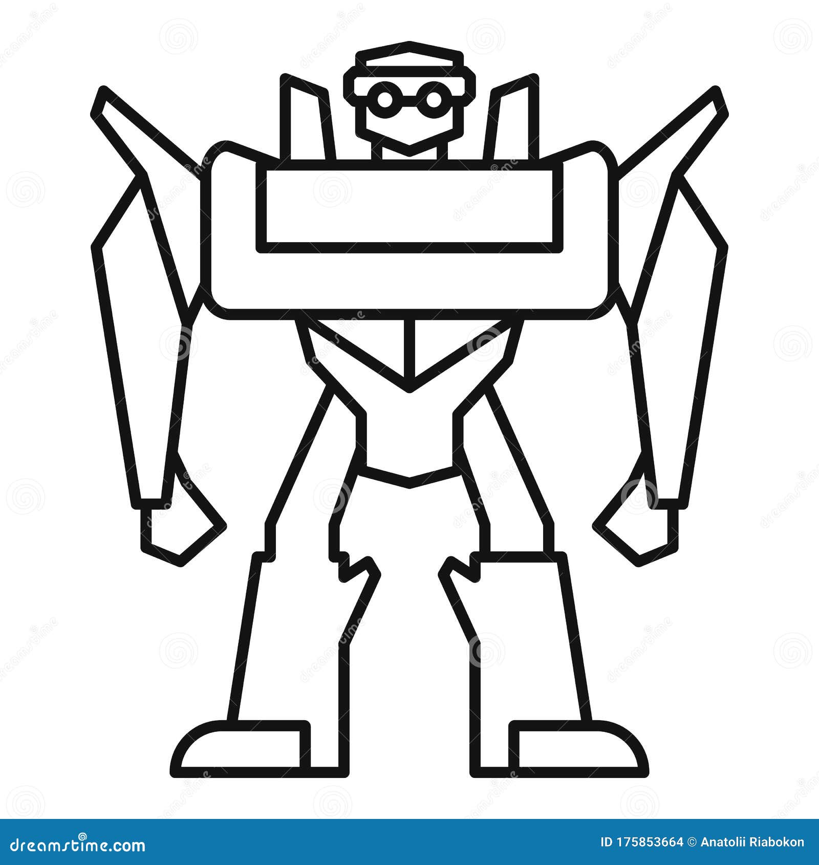 Toy Robot Transformer Icon, Outline Style Stock Vector - Illustration ...
