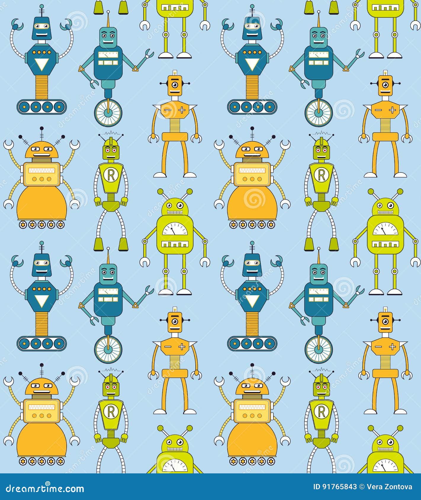 Toy Robots Seamless Pattern. Stock Vector - Illustration of mascot ...