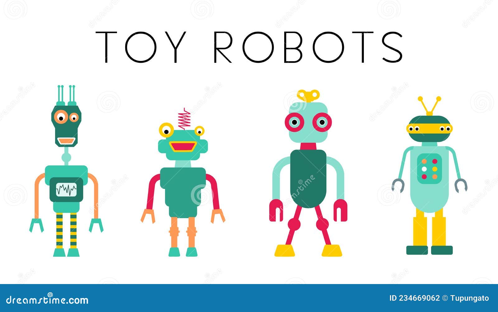Toy Robots Vector Collection Stock Vector - Illustration of child ...