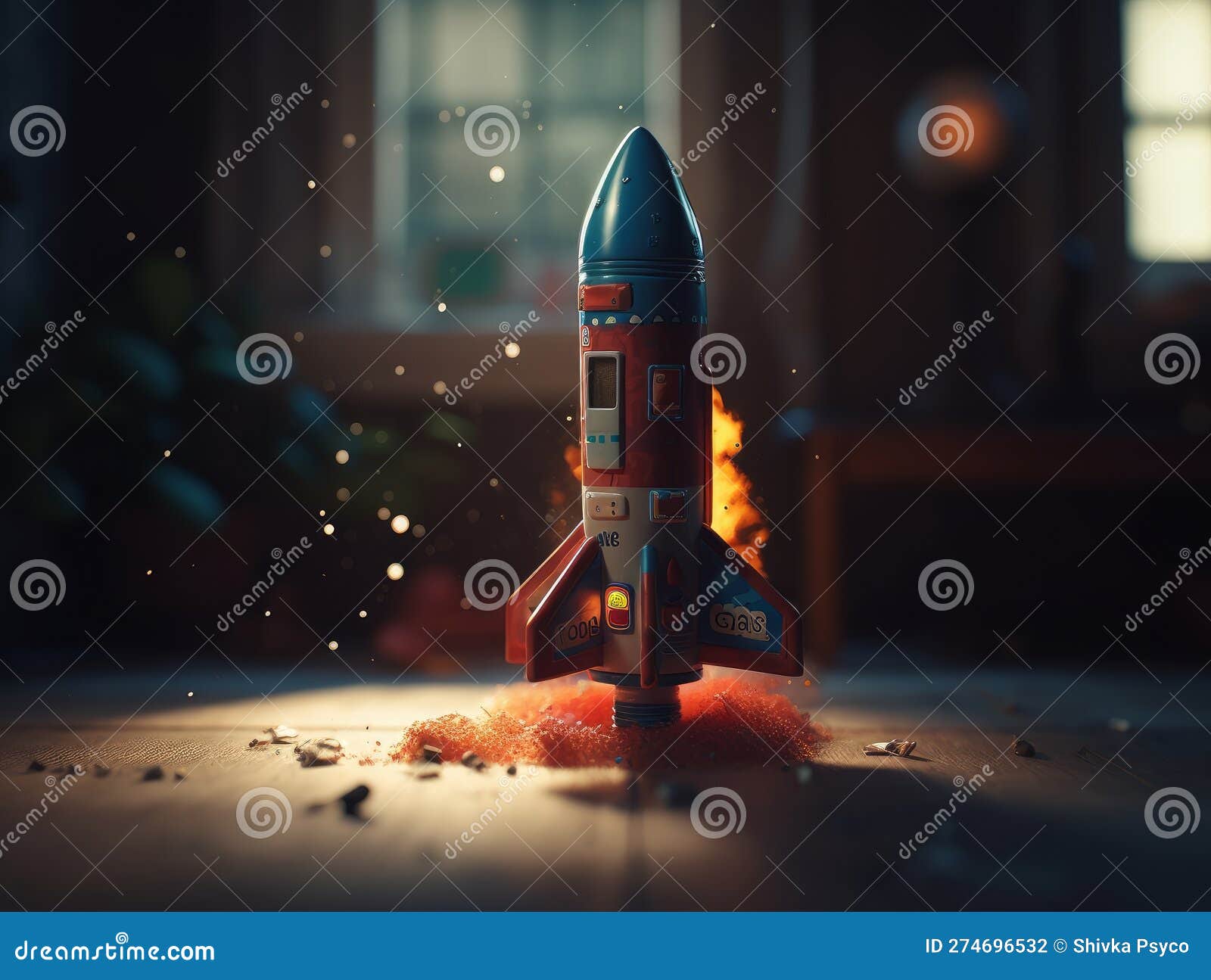 Toy Rocket Launch Cute Product Generative AI Stock Illustration ...