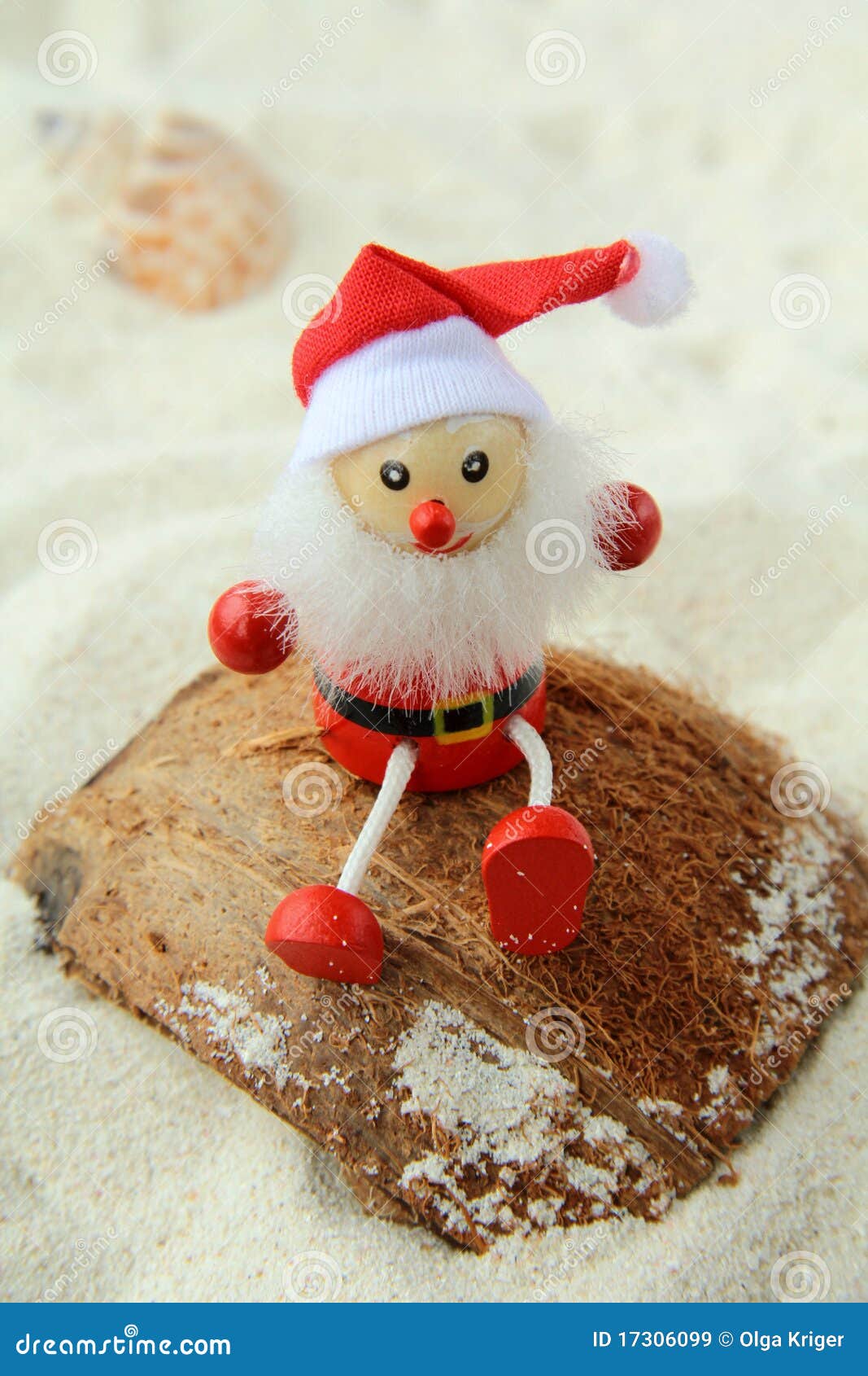 Toy Santa Claus on Sand Beach Stock Image - Image of gift, beard: 17306099