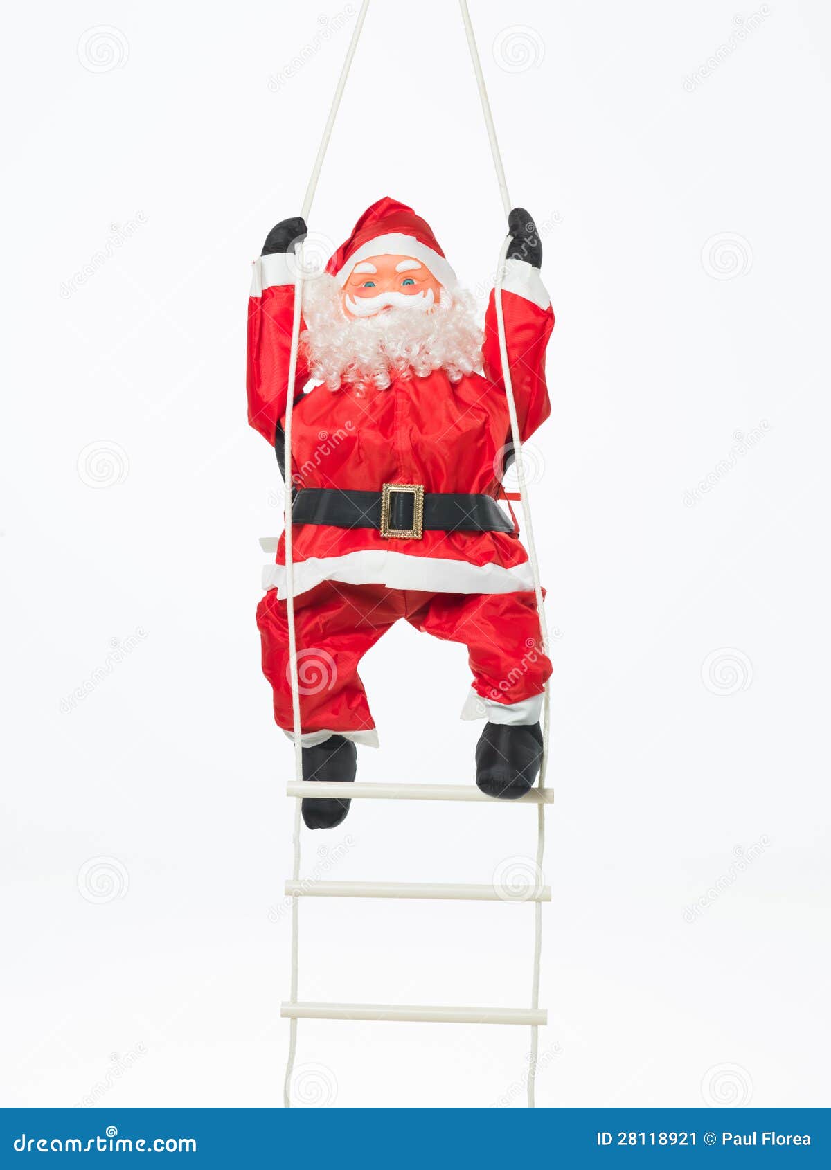 Toy Santa Climbing a Ladder Stock Image - Image of climb, beard: 28118921