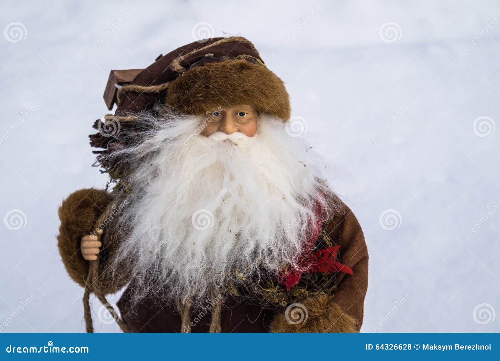 Toy Santa on snow stock photo. Image of santa, cold, claus - 64326628