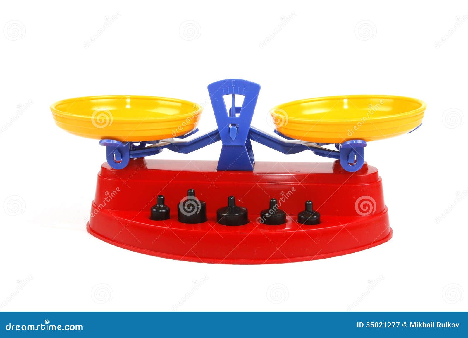 Toy scales with weights stock image. Image of balance - 35021277