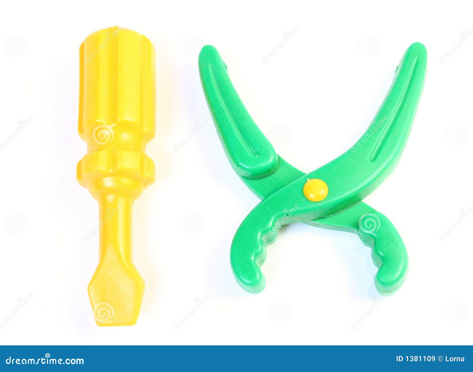 Toy screwdriver and pliers stock image. Image of pliers - 1381109