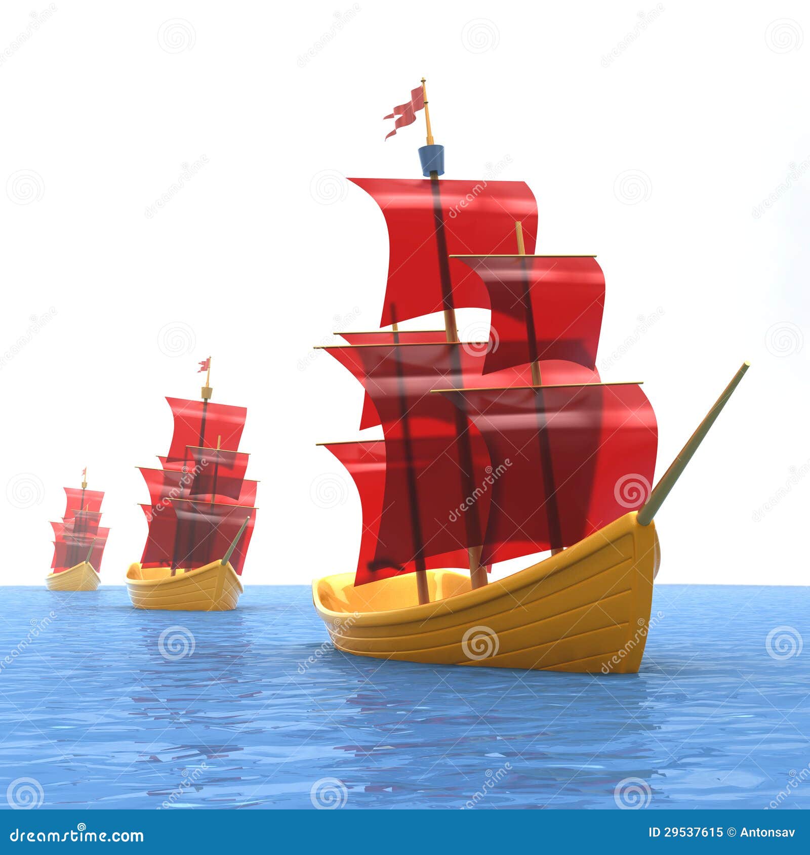 Toy ship stock illustration. Illustration of swimming - 29537615