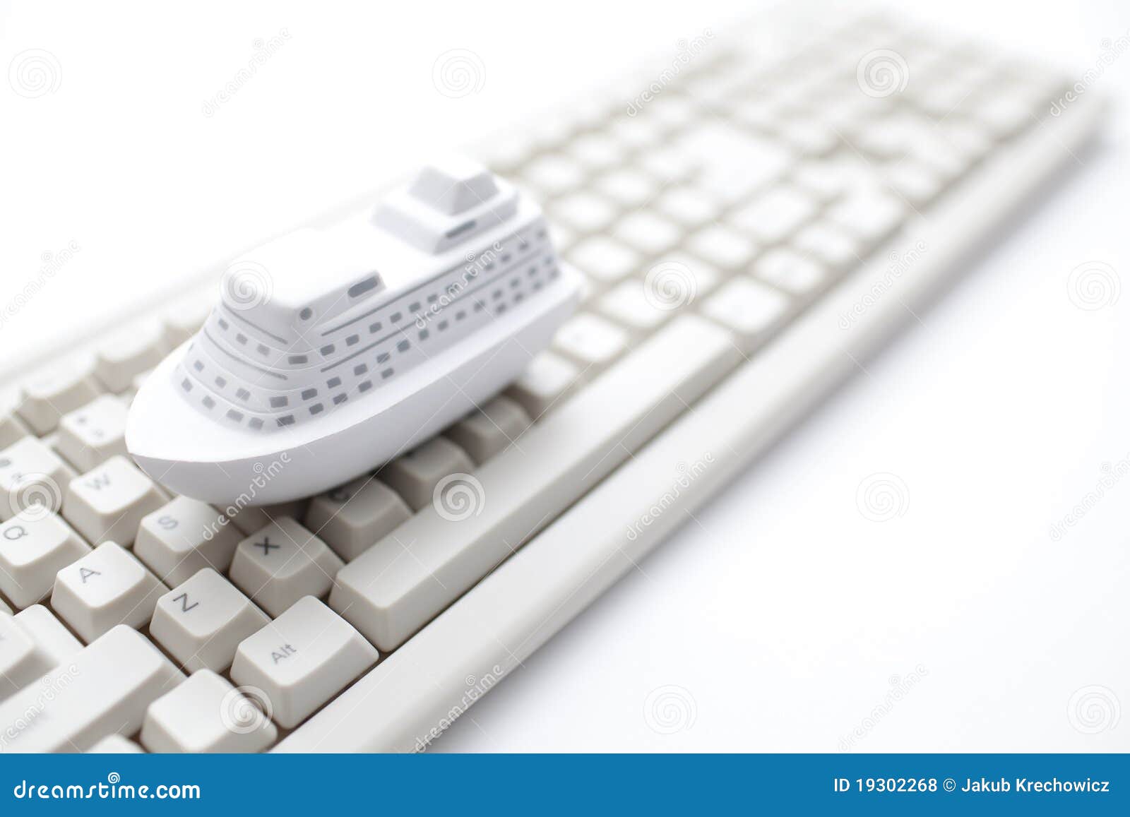 Toy Ship on Computer Keyboard Stock Photo - Image of miniature, ship ...