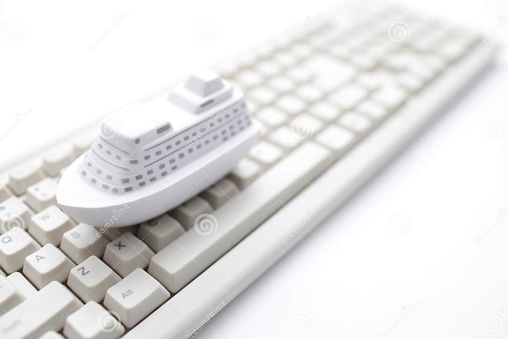 Toy Ship on Computer Keyboard Stock Photo - Image of miniature, ship ...