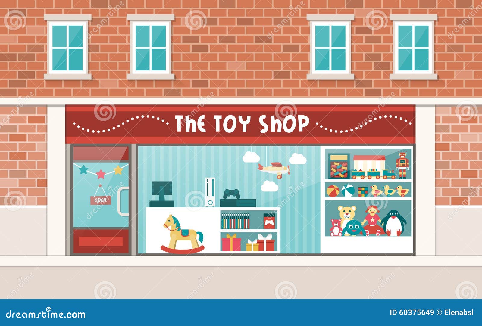 Toy Shop illustration de vecteur. Illustration du avion - 60375649