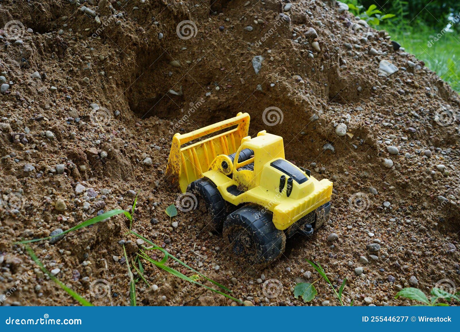 Toy Shovel Tractor Digging Gravel Stock Image - Image of loader ...