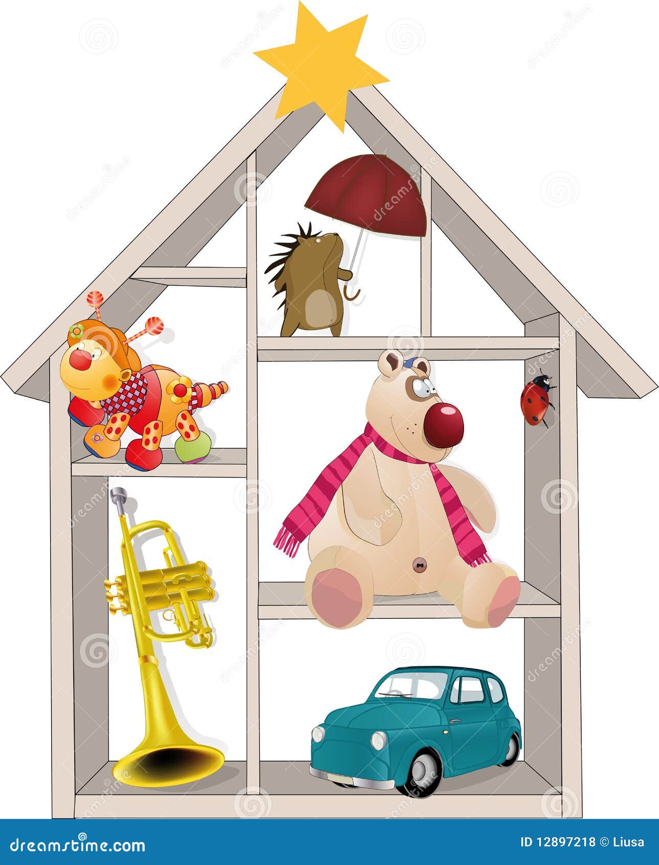Toy small house stock vector. Illustration of group, facade - 12897218