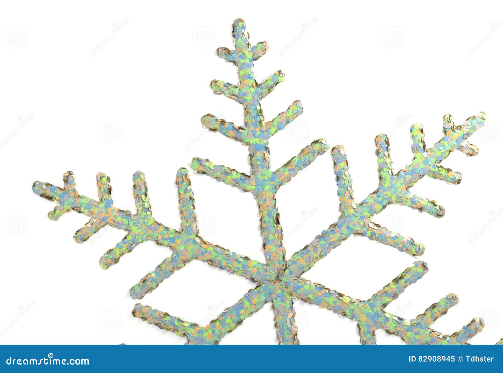 Toy Snowflake - Isolated on White 3d Illustration Stock Illustration ...