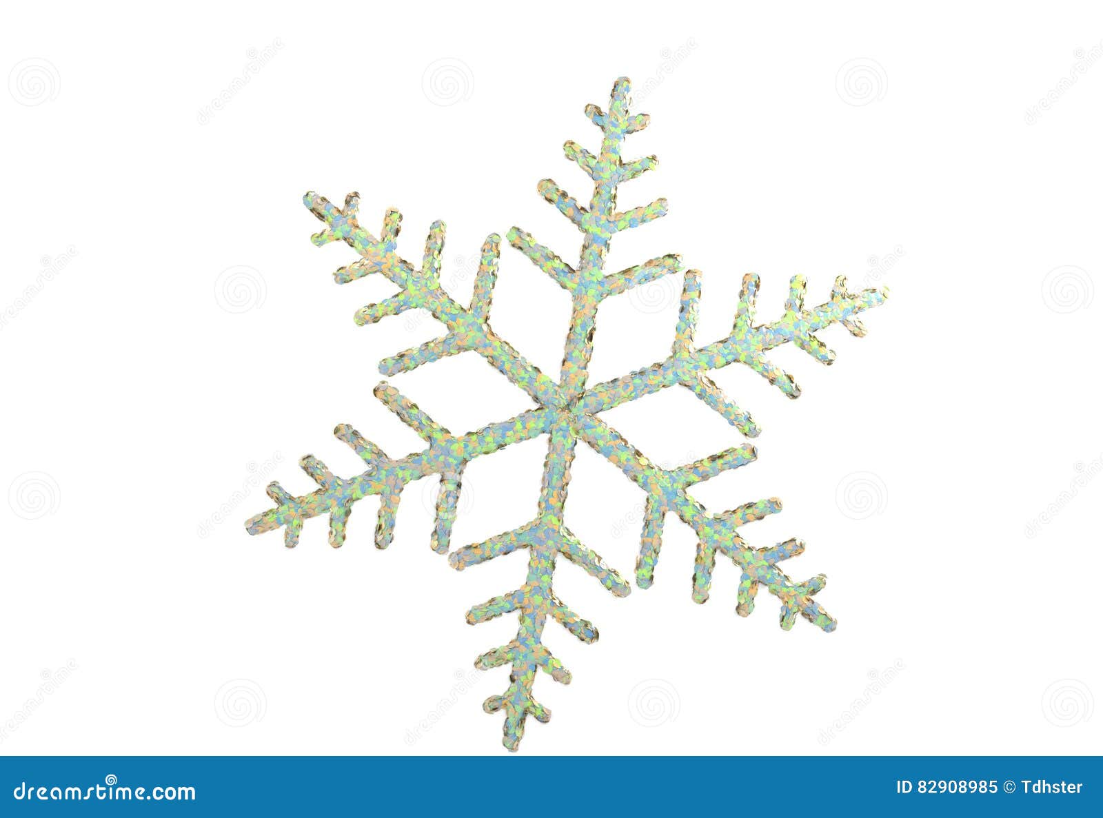 Toy Snowflake - Isolated on White 3d Illustration Stock Illustration ...