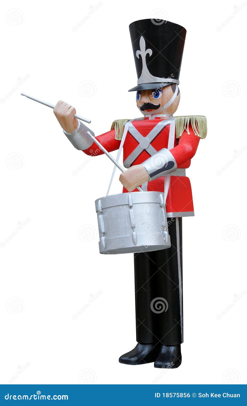 Life Size Fibreglass Resin Toy Soldier With Drum (Red/Blue) Model Hamac ...
