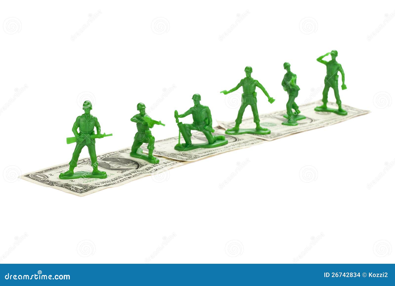Toy soldiers on a dollar stock photo. Image of marines - 26742834