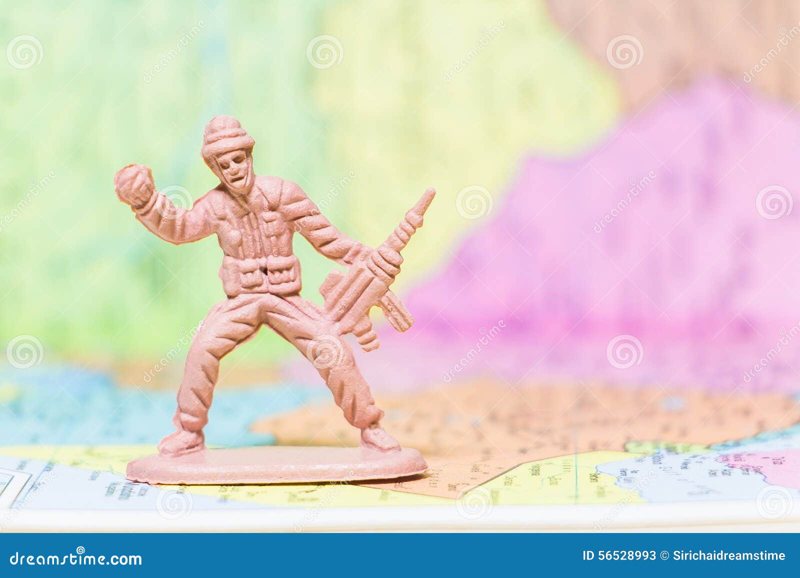 Toy Soldiers on Paper Map Background Stock Image - Image of childhood ...