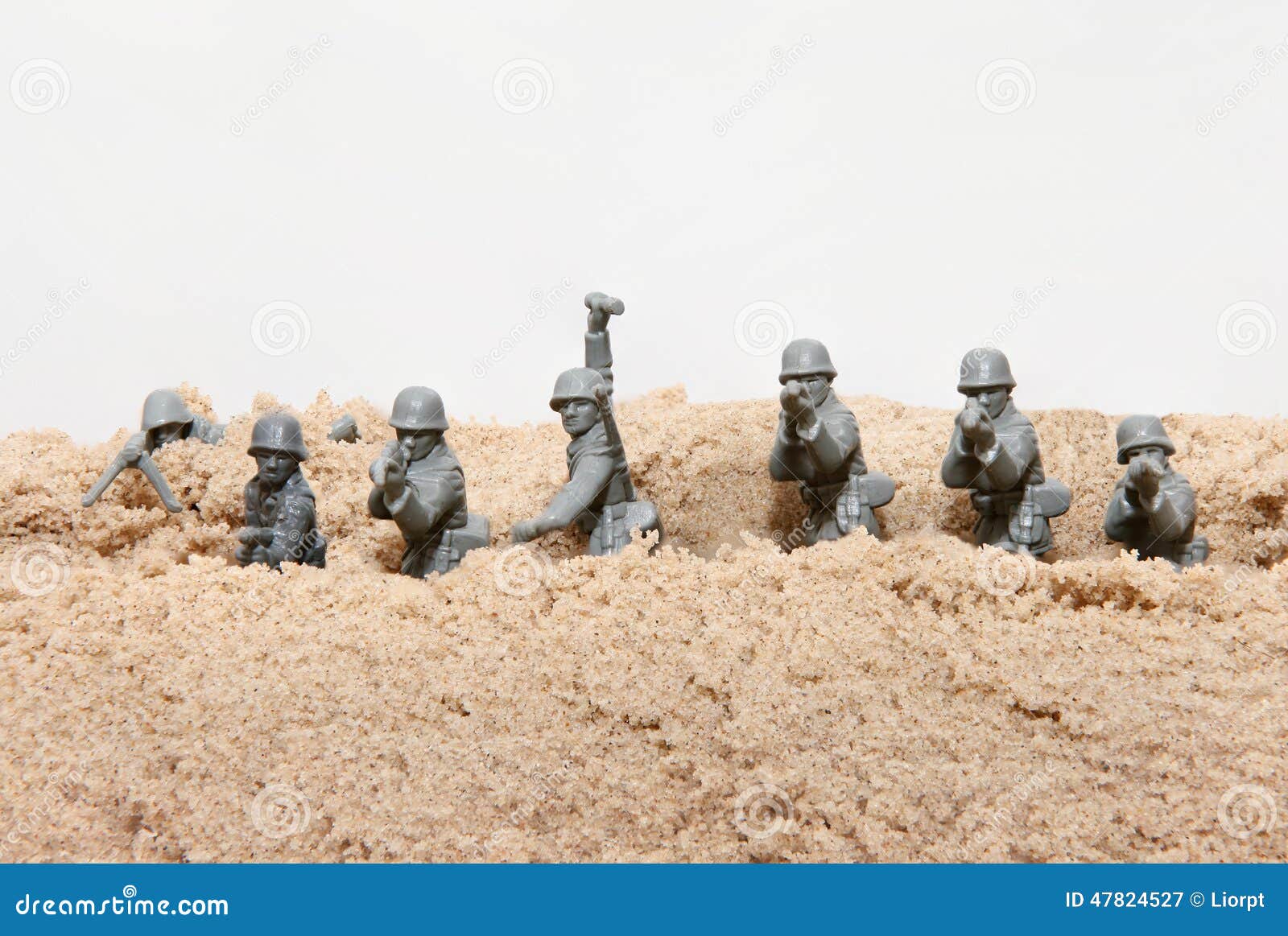 Toy soldiers with sand stock image. Image of childhood - 47824527