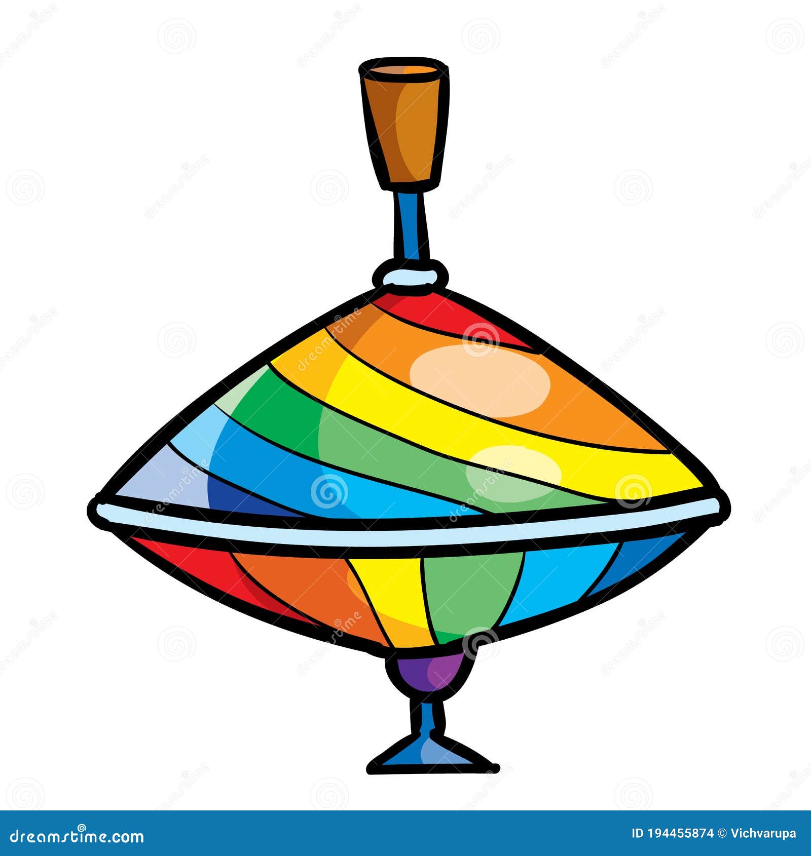 Spinning Top Toy Object For Small Children To Play, Flat Style Cartoon ...