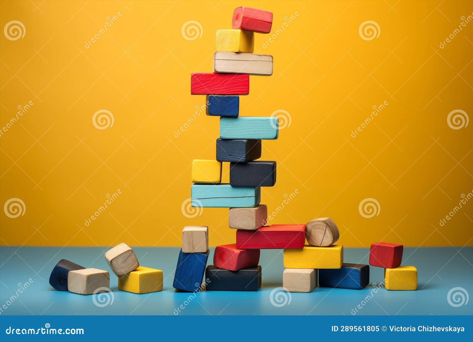 Toy Stack Concept Wooden Block Stock Image - Image of balance, danger ...