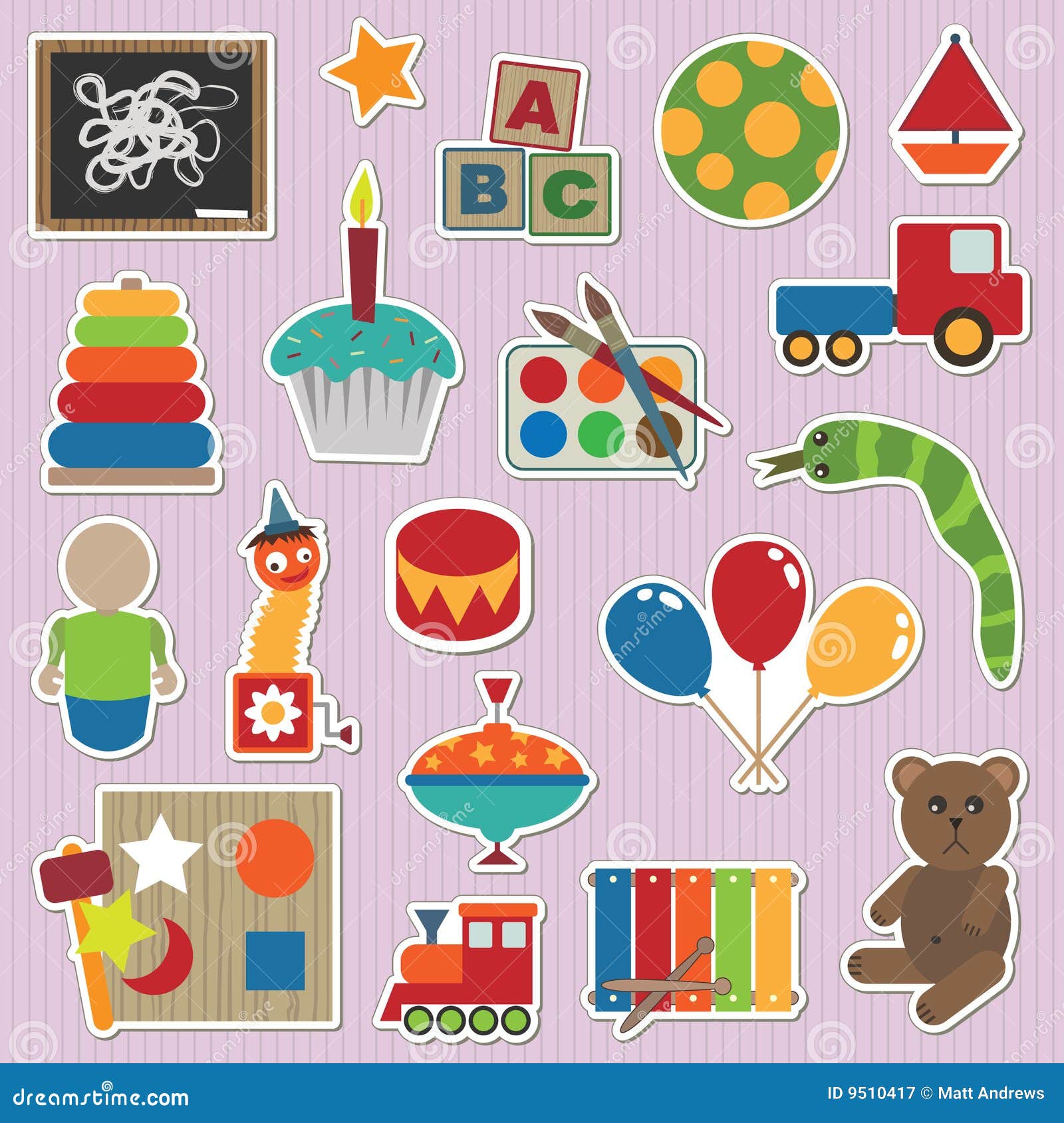 Toy stickers stock vector. Illustration of graphic, badge - 9510417