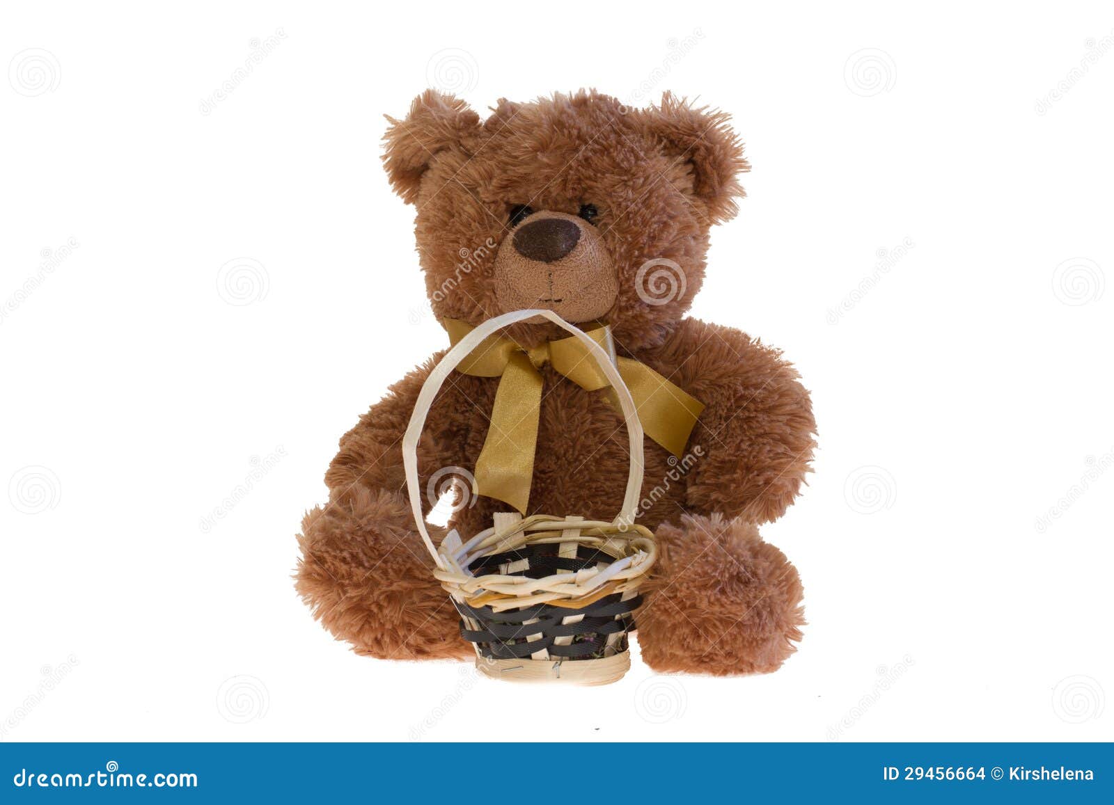 Toy Teddy Bear with a Basket. Stock Photo - Image of children, basket ...