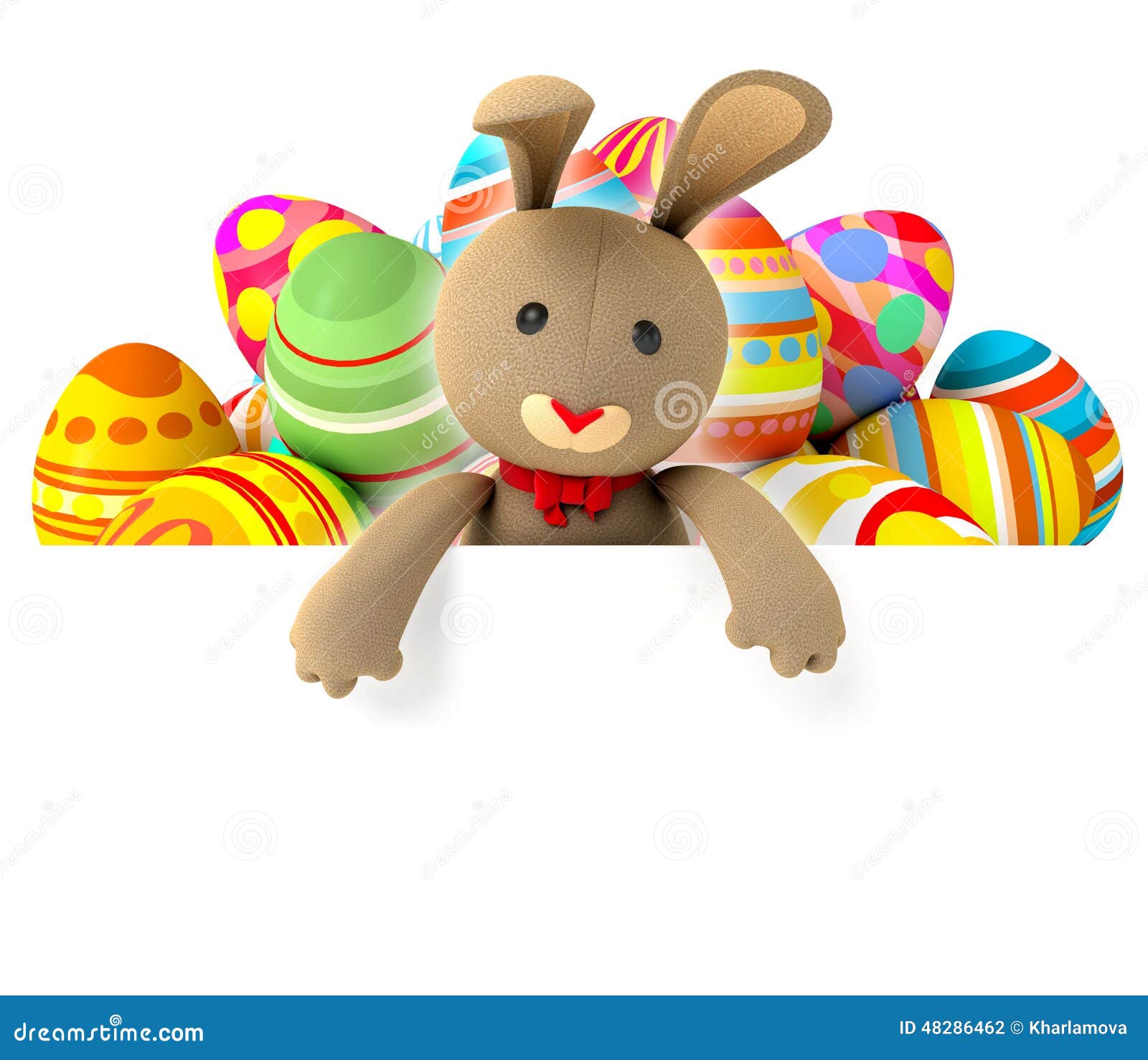 Toy teddy bunny stock illustration. Illustration of happy - 48286462