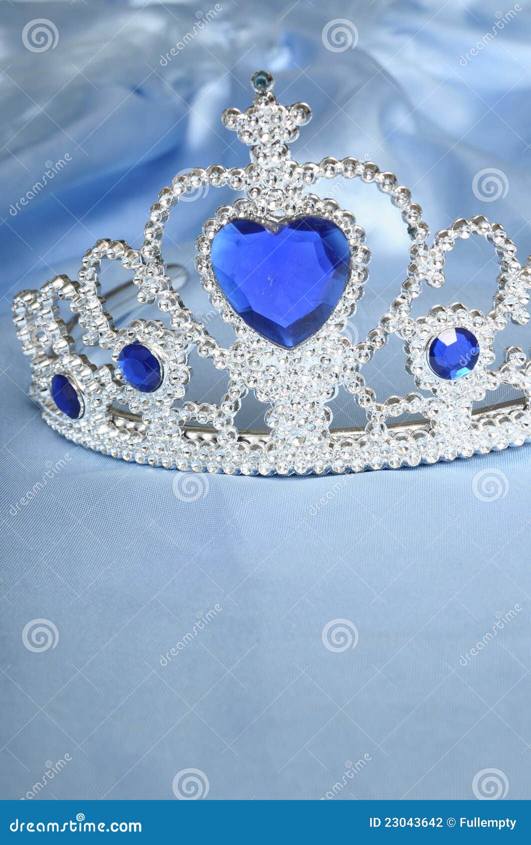 Toy Tiara with Diamonds and Blue Gem Stock Photo - Image of blue ...