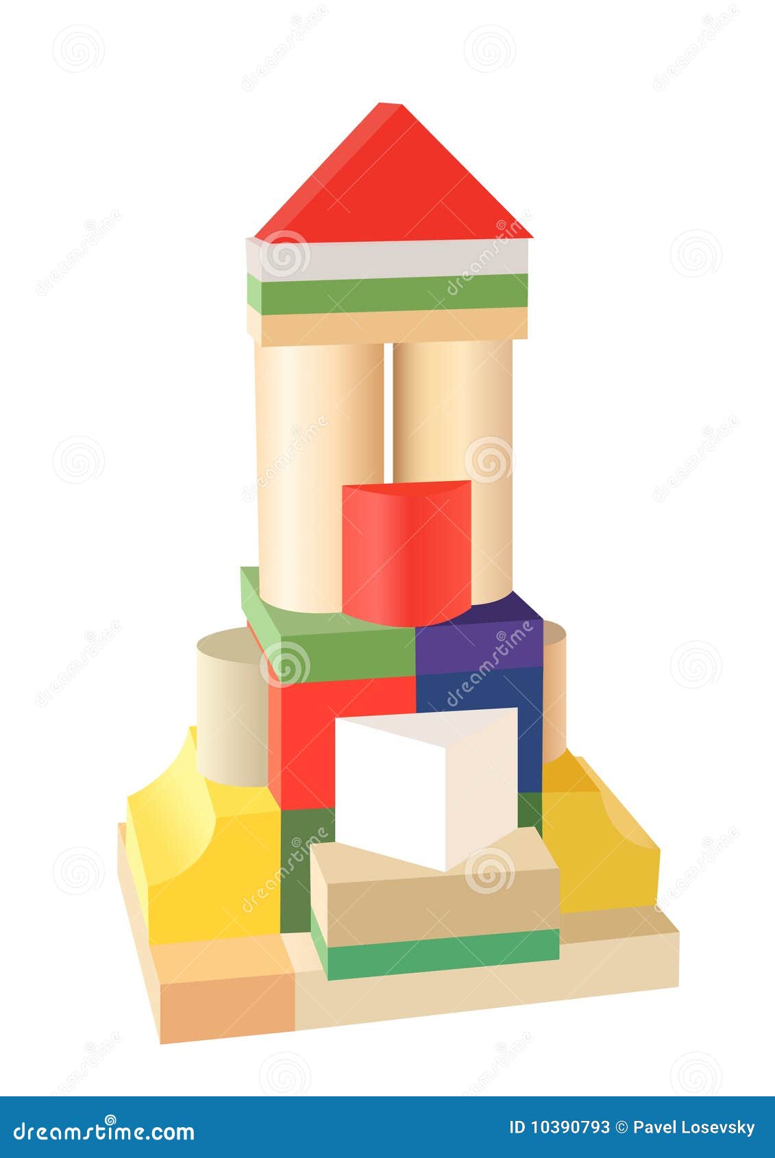 Toy tower vector stock vector. Illustration of build - 10390793