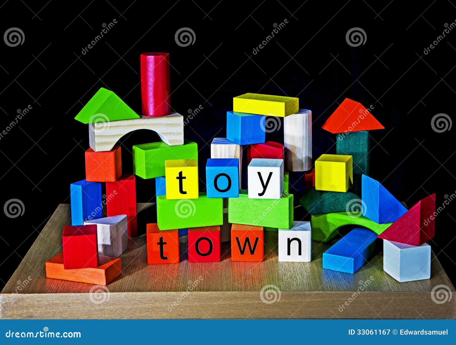 Toy Town - Building Bricks for Children Stock Image - Image of children ...