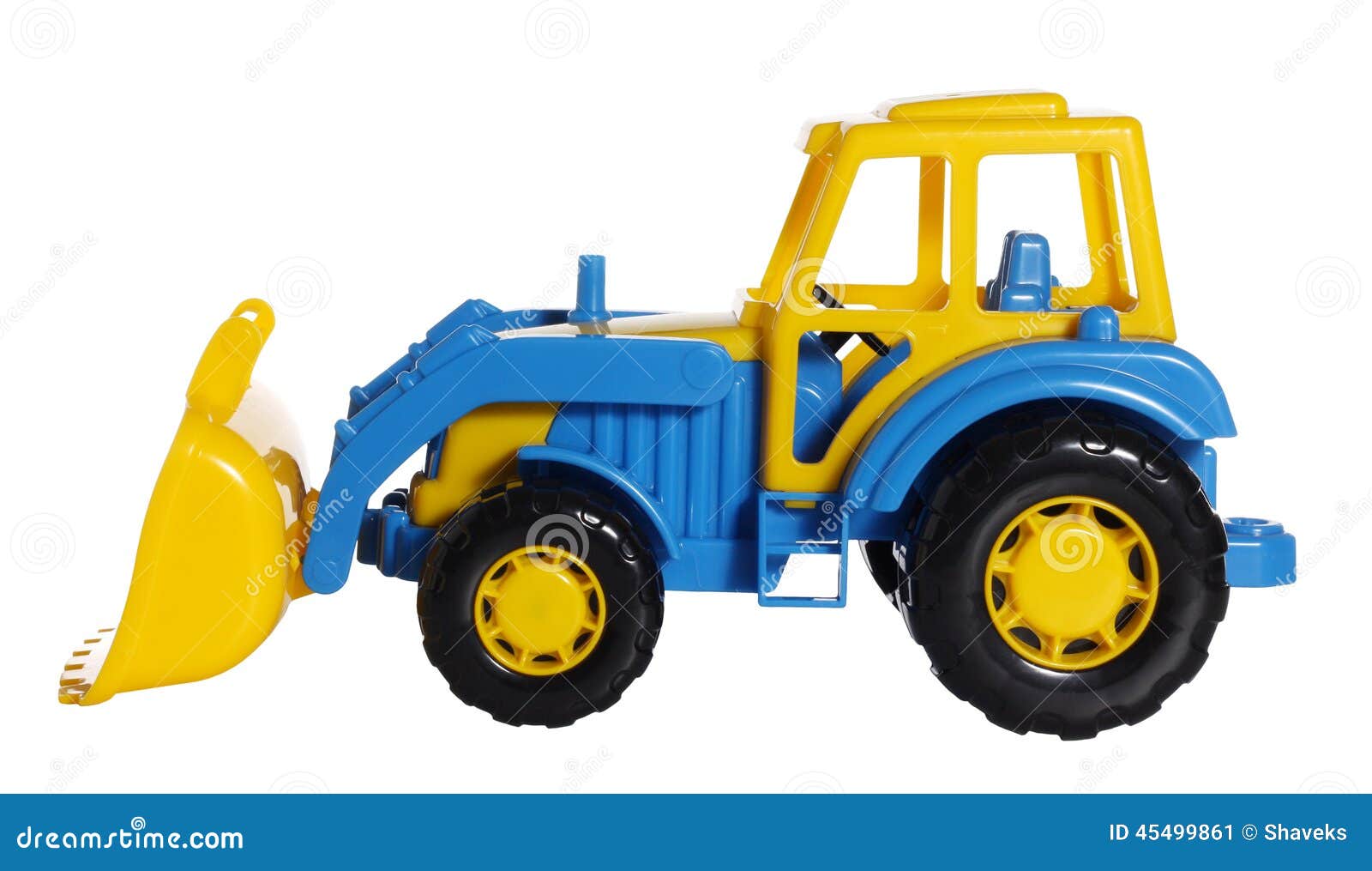 Toy Tractor Bulldozer Side View Stock Image - Image of white, leisure ...