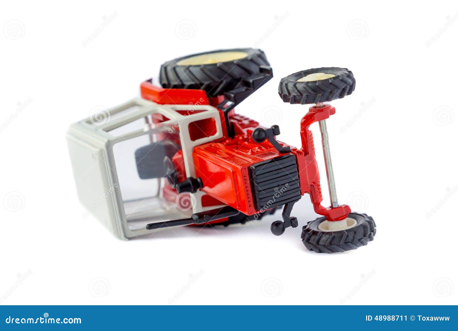 Toy tractor isolated model stock image. Image of broken - 48988711