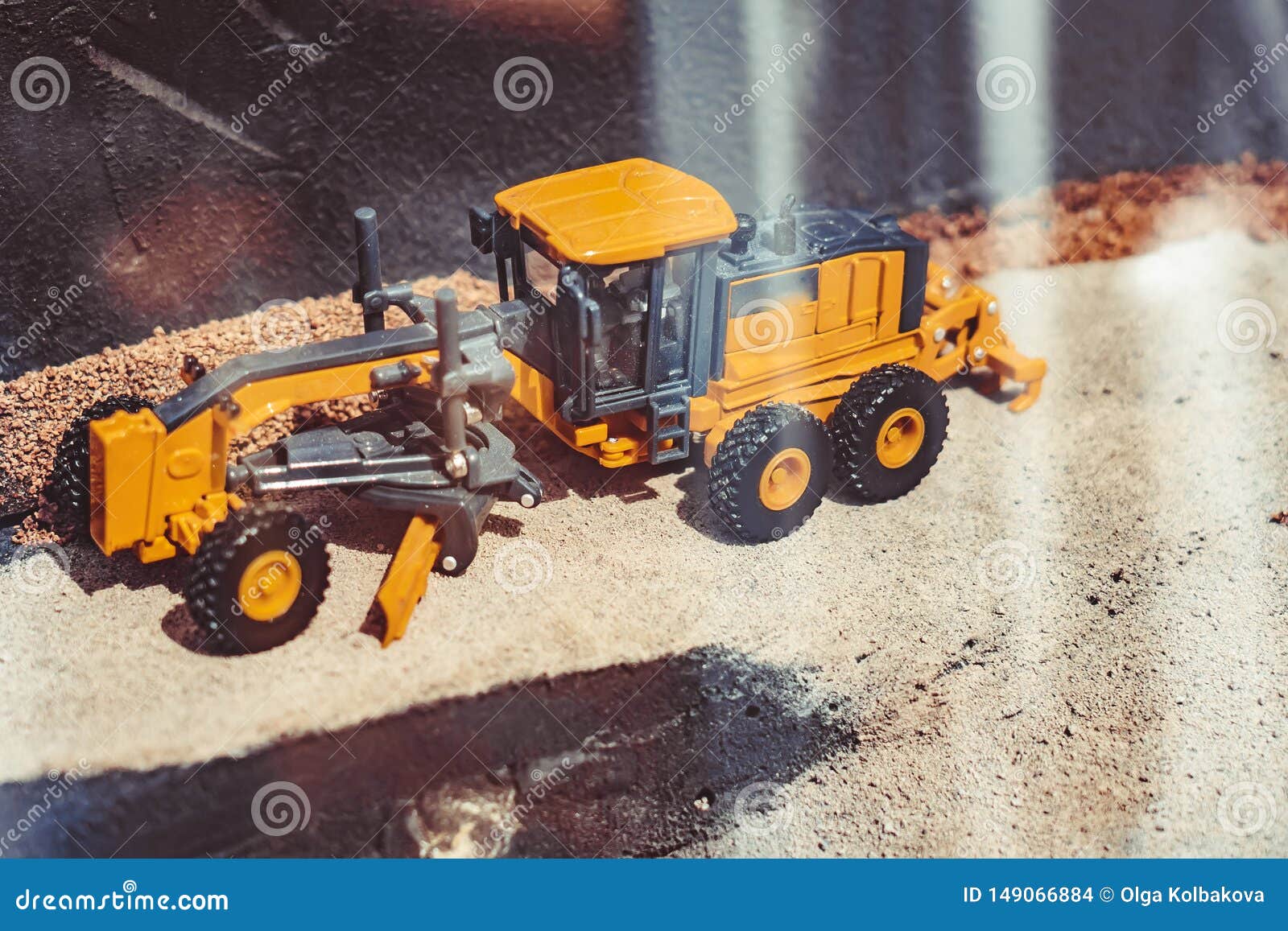 Toy Tractor in the Scenery of Coal Mining Stock Photo - Image of field ...