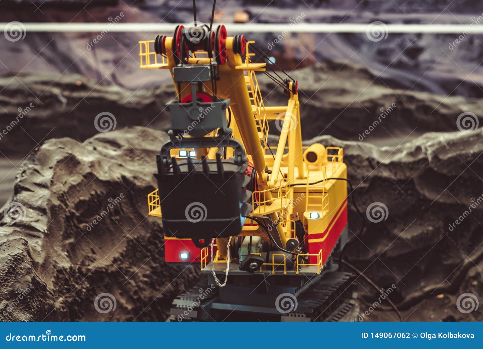 Toy Tractor in the Scenery of Coal Mining Stock Photo - Image of barley ...