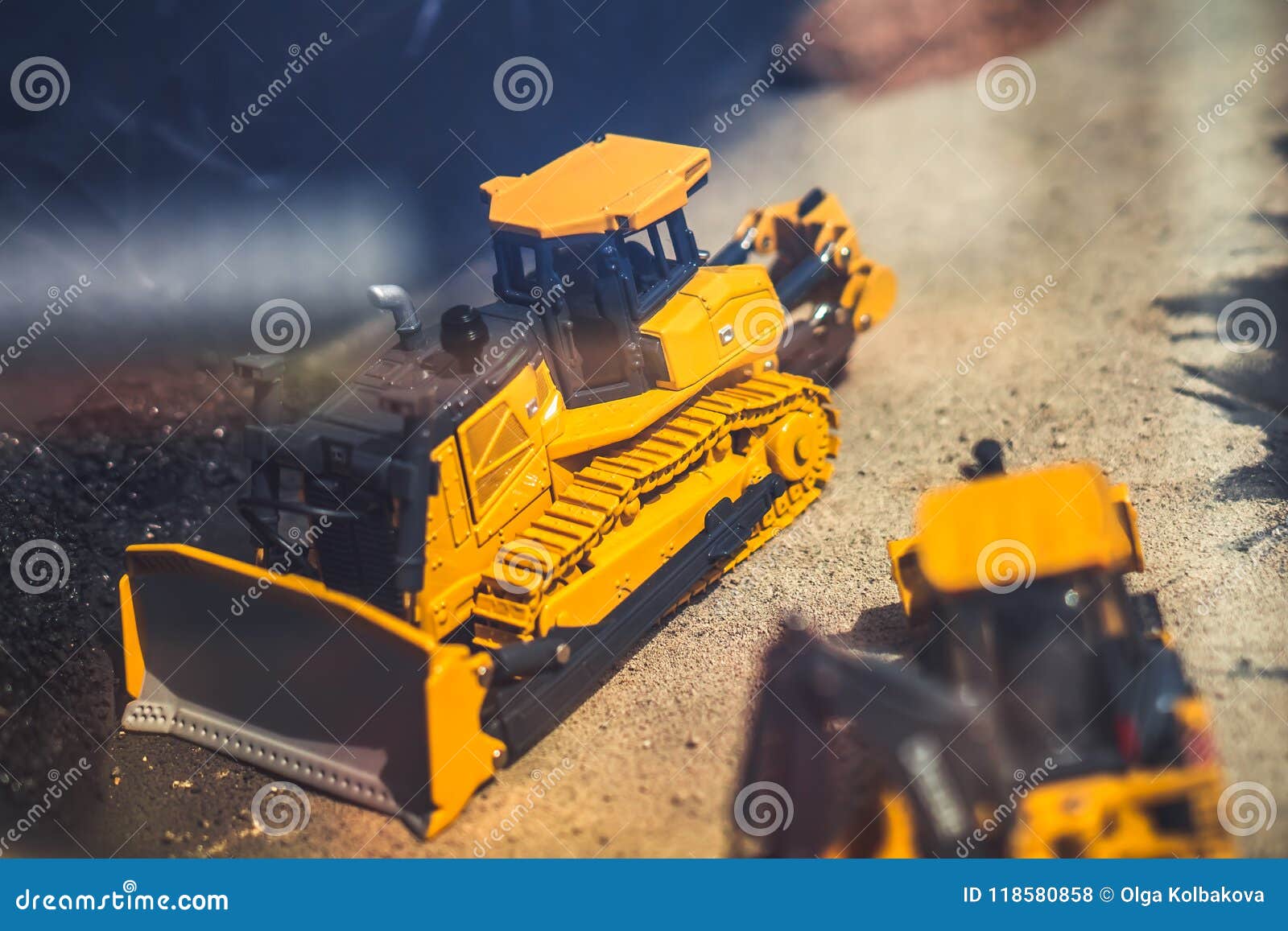 Toy Tractor in the Scenery of Coal Mining Stock Photo - Image of child ...
