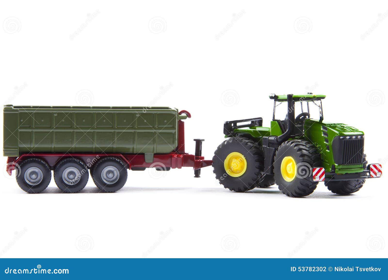 Toy Tractor with Semi-trailer Stock Photo - Image of plastic, machine ...
