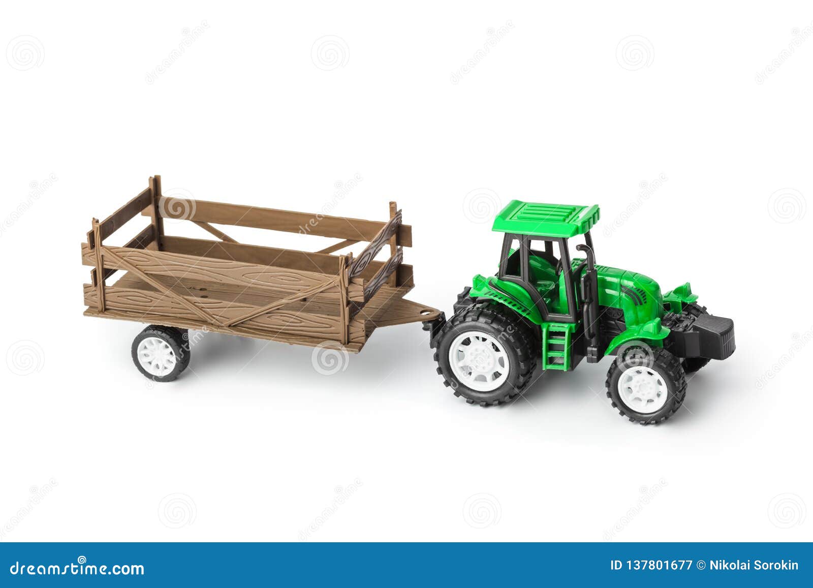 Toy tractor with trailer stock image. Image of farm - 137801677