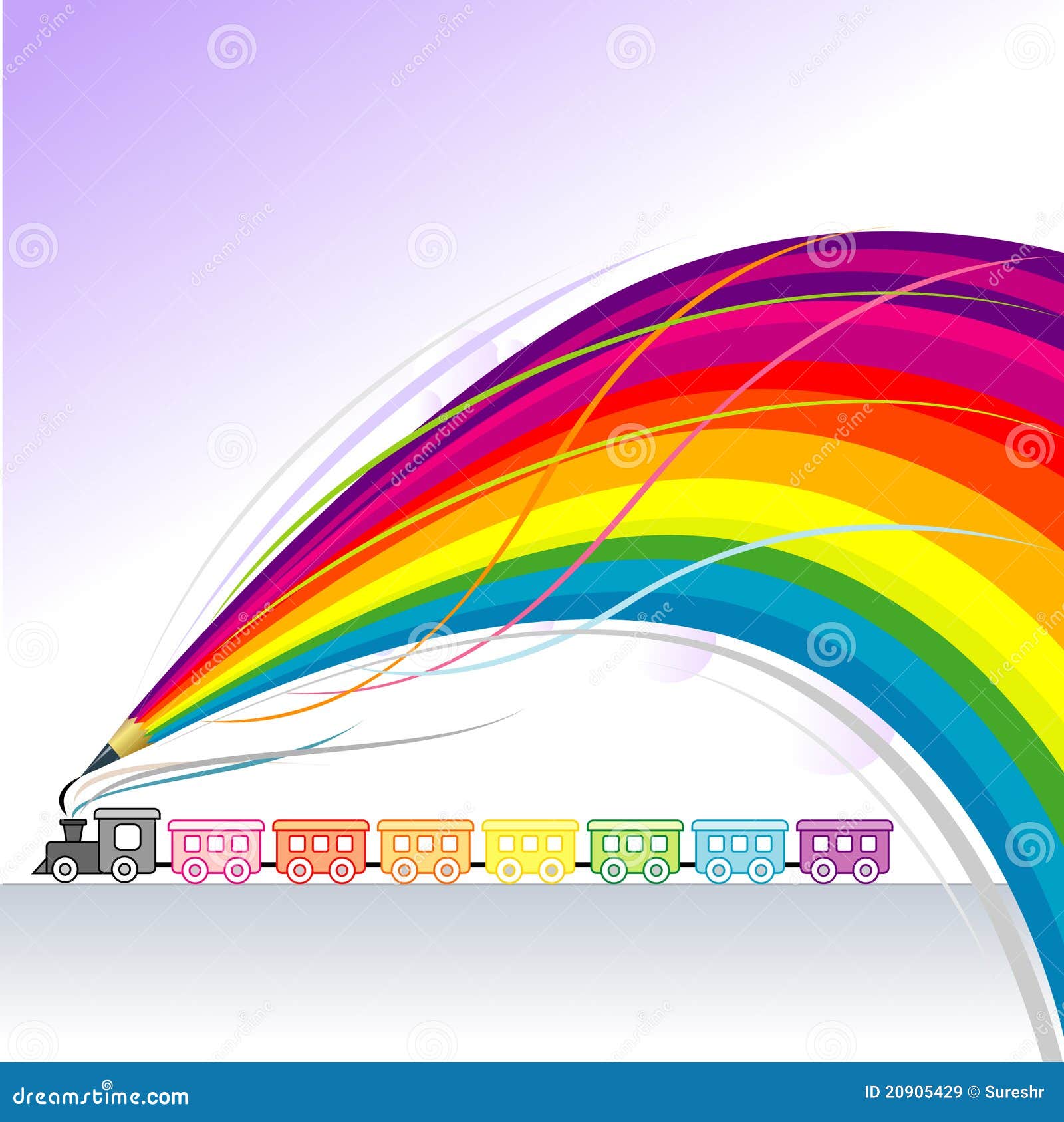Toy Train - Abstract Rainbow Pencil Series Stock Vector - Illustration ...