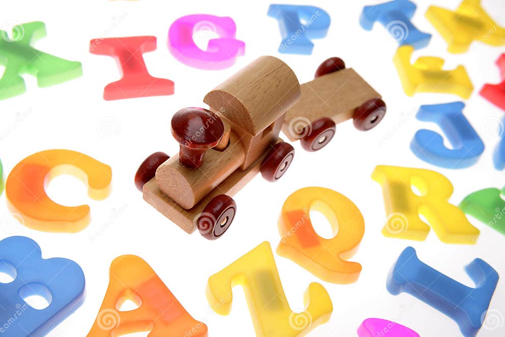 Toy Train & Alphabet Letters Stock Photo - Image of play, preschool ...