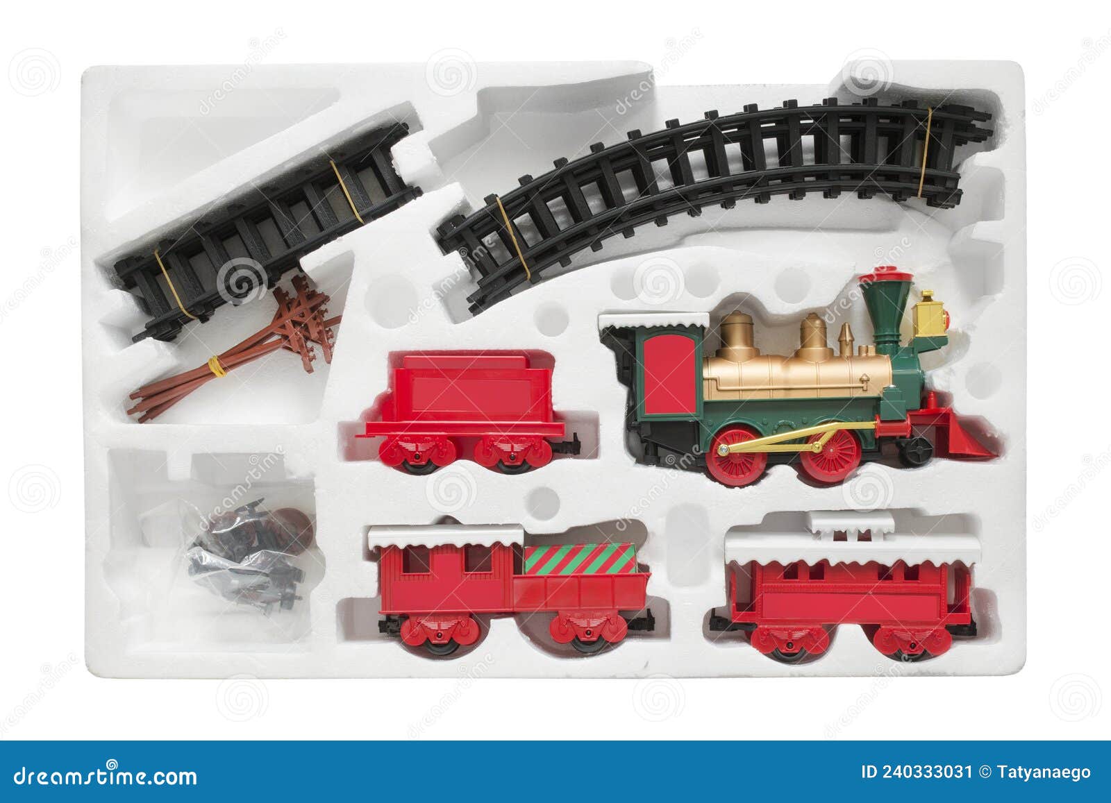 Toy train in a box stock image. Image of play, pack - 240333031