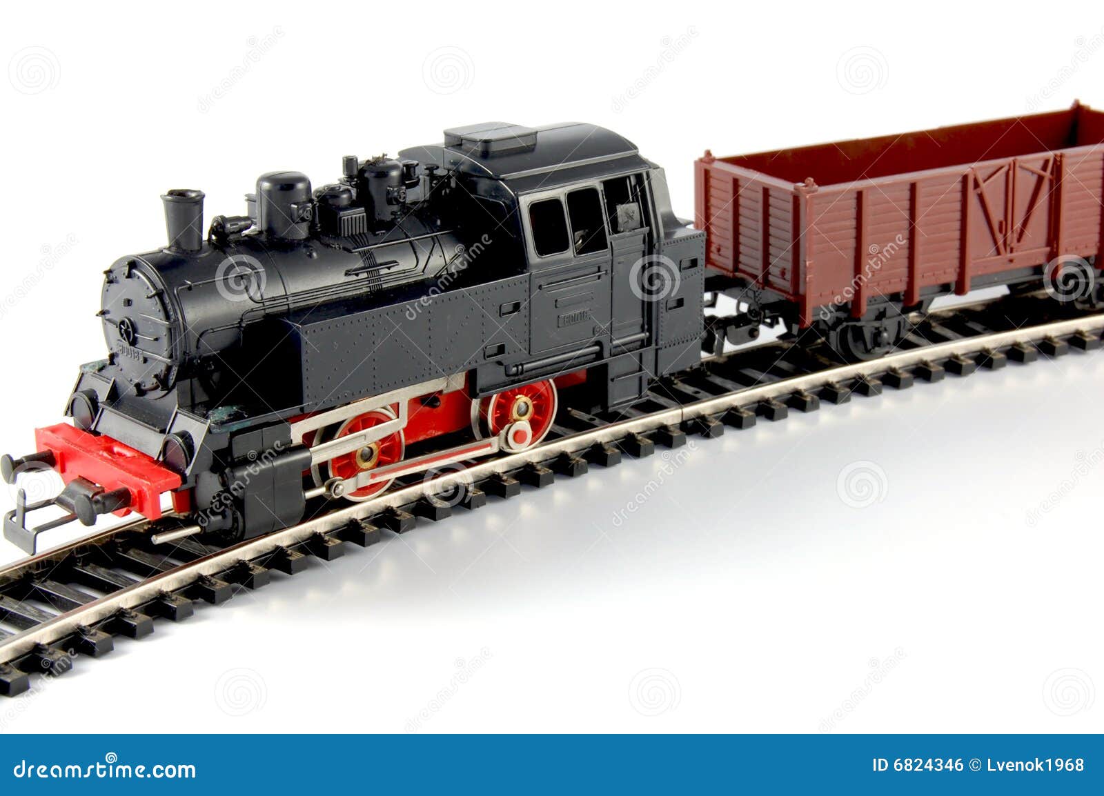 Toy Train and Freight Wagon Stock Photo - Image of railway, locomotive ...