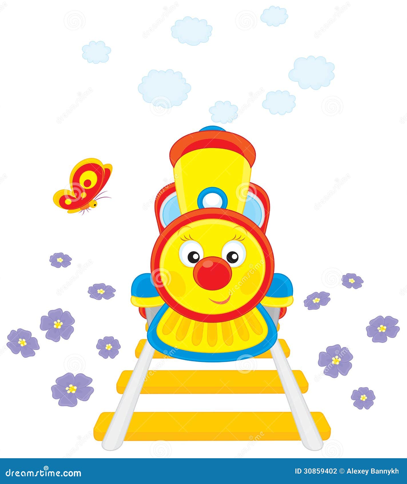 Toy train stock vector. Illustration of plaything, railroad - 30859402