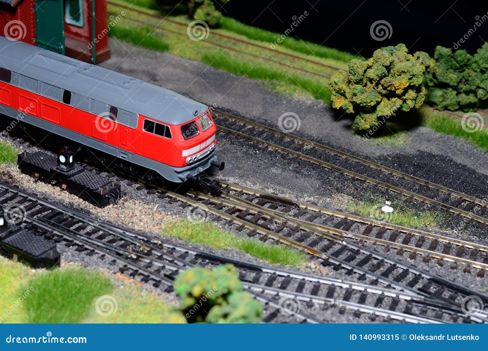 Toy Train Model on the Railway Stock Image - Image of collection, city ...