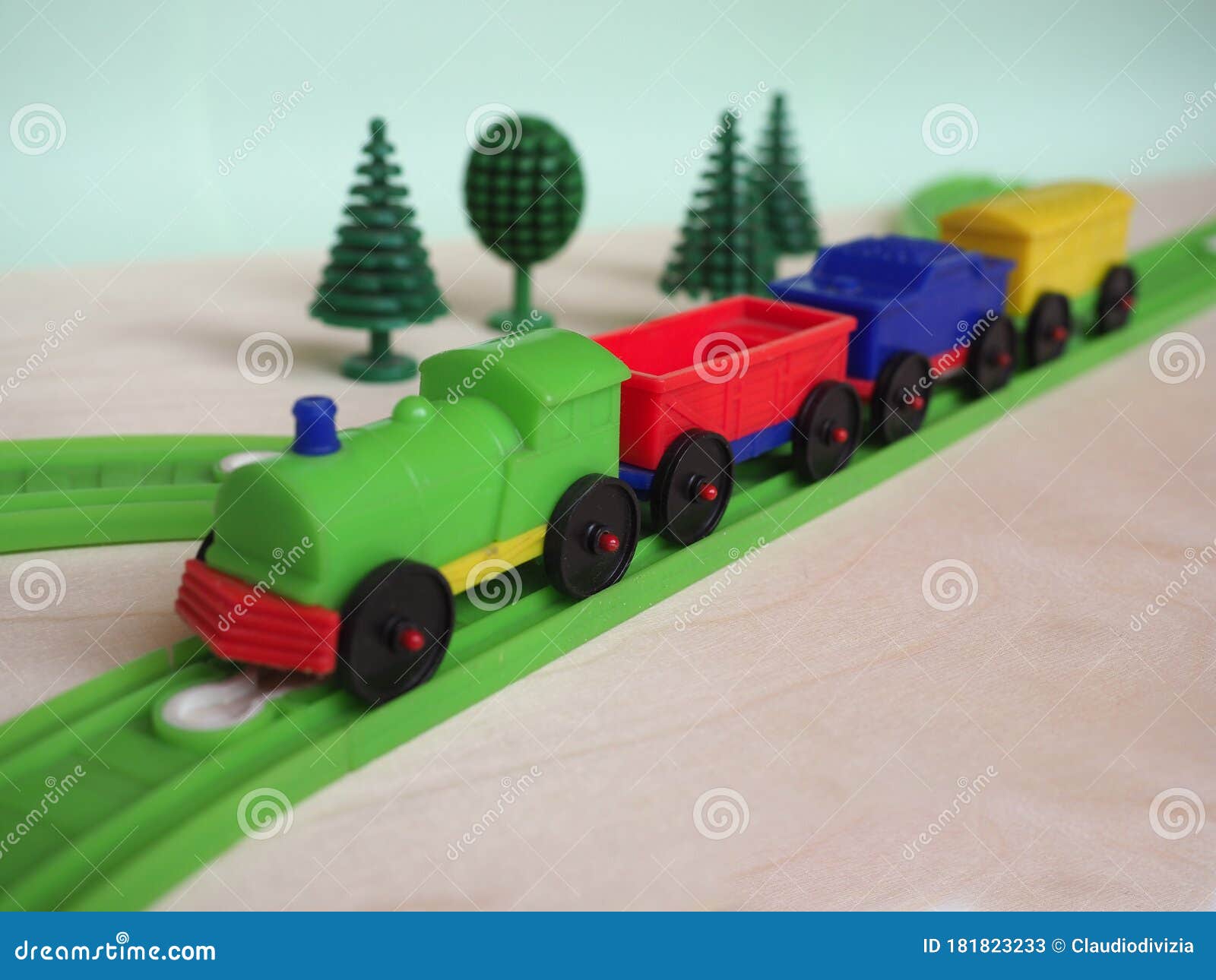 Toy train and railway stock image. Image of train, play - 181823233