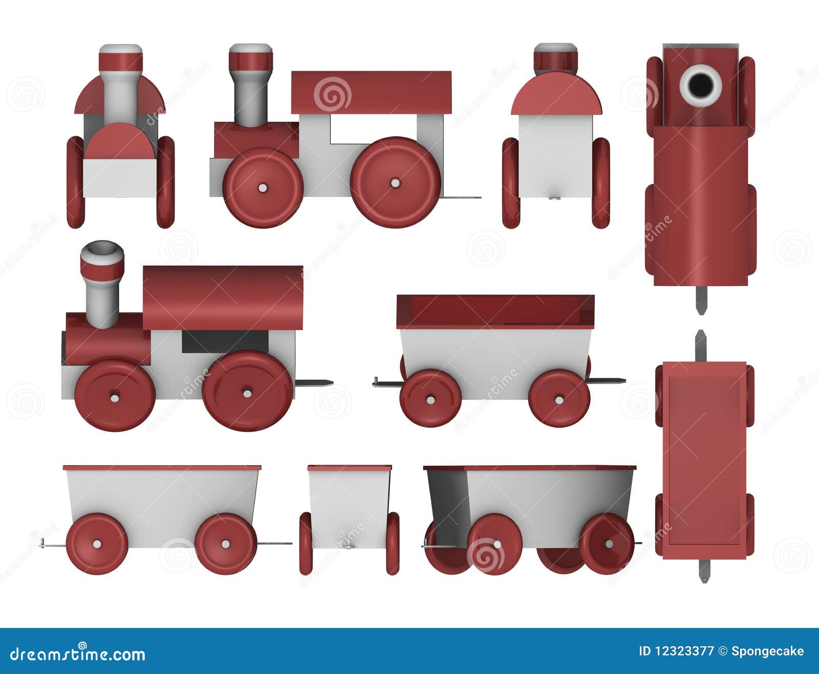 Toy trains set stock illustration. Illustration of construct - 12323377