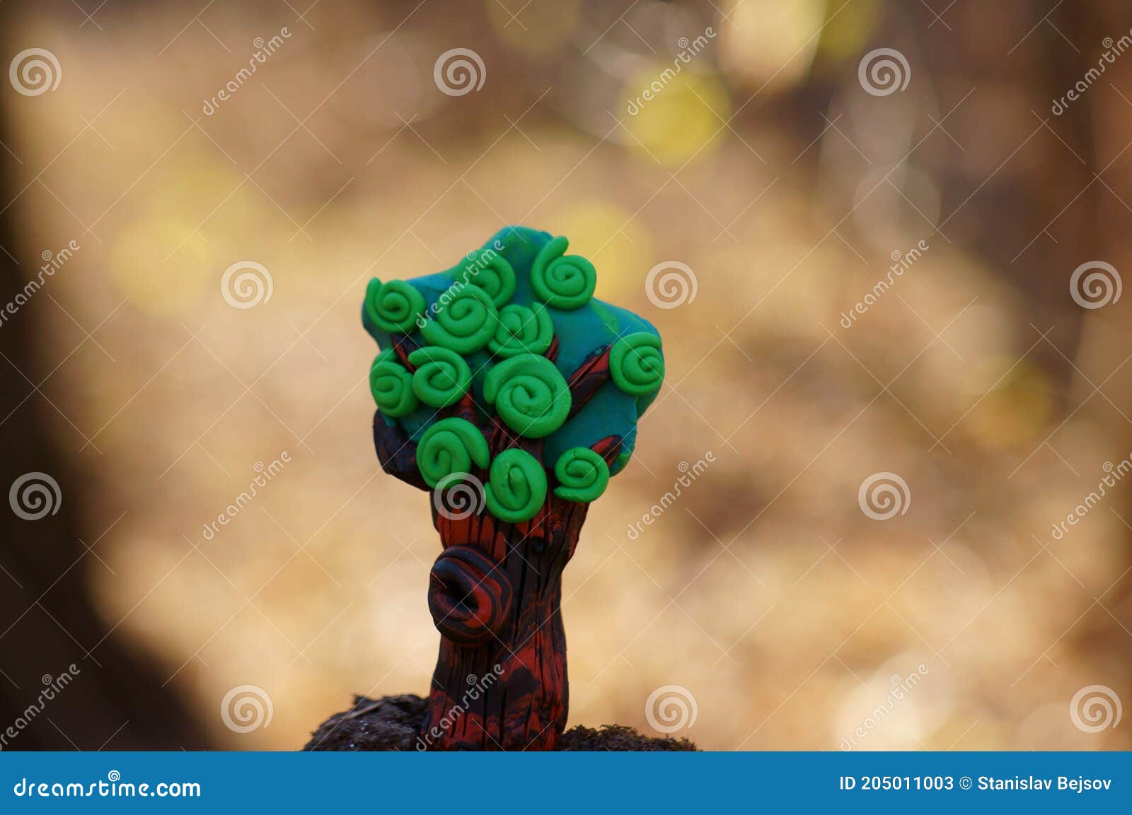 Toy Tree on a Colored Background Stock Image - Image of abstract, stem ...