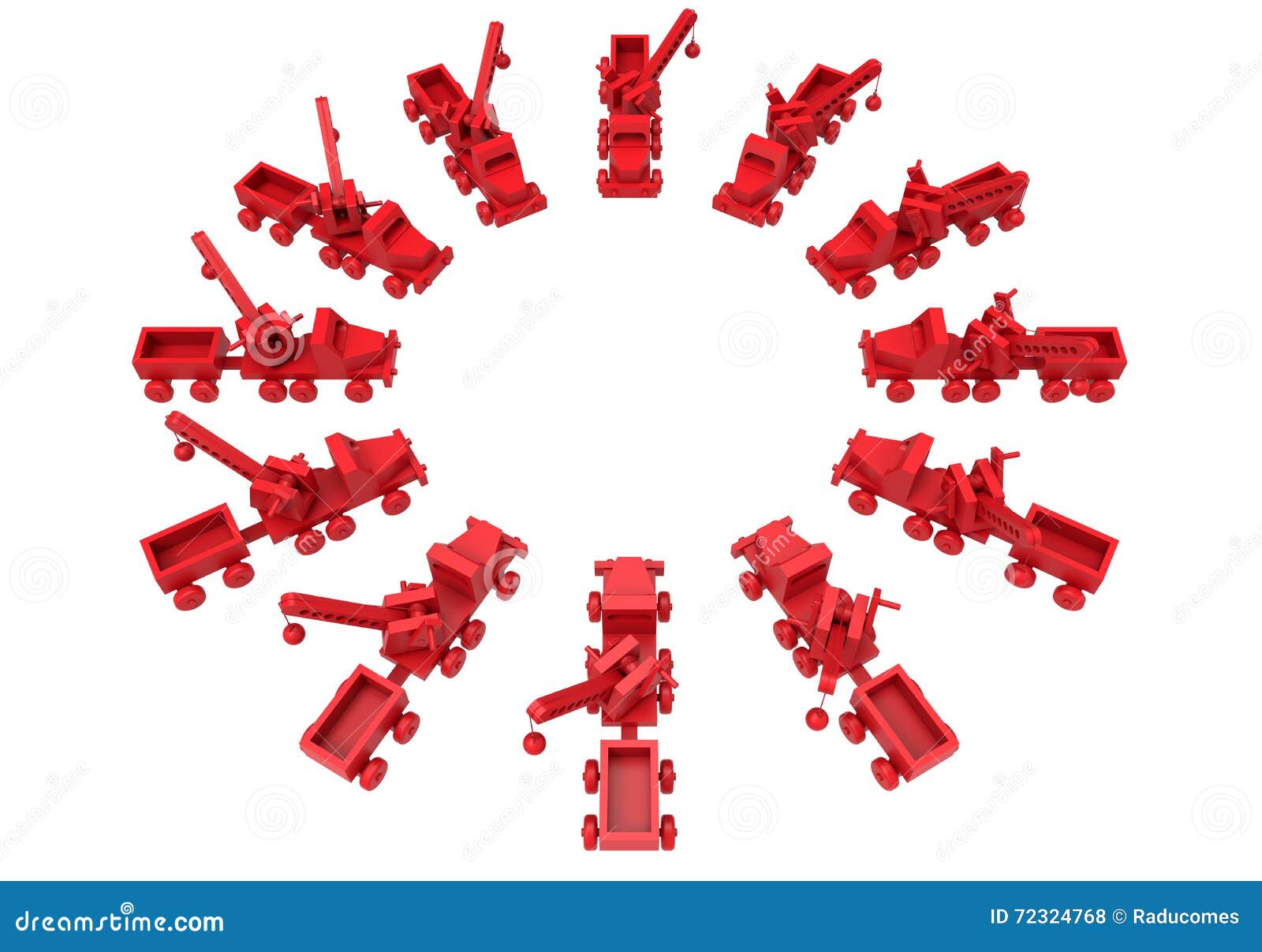 Toy truck cranes array stock illustration. Illustration of circular ...