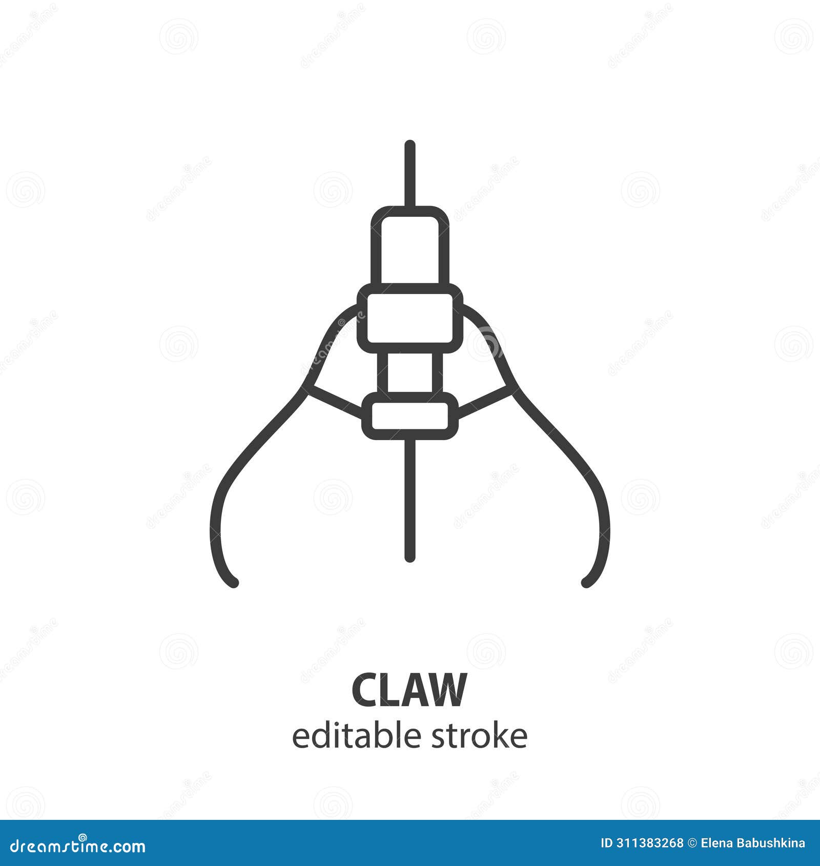 Toy Vending Machine Claw Line Icon. Arcade Game Crane Vector ...