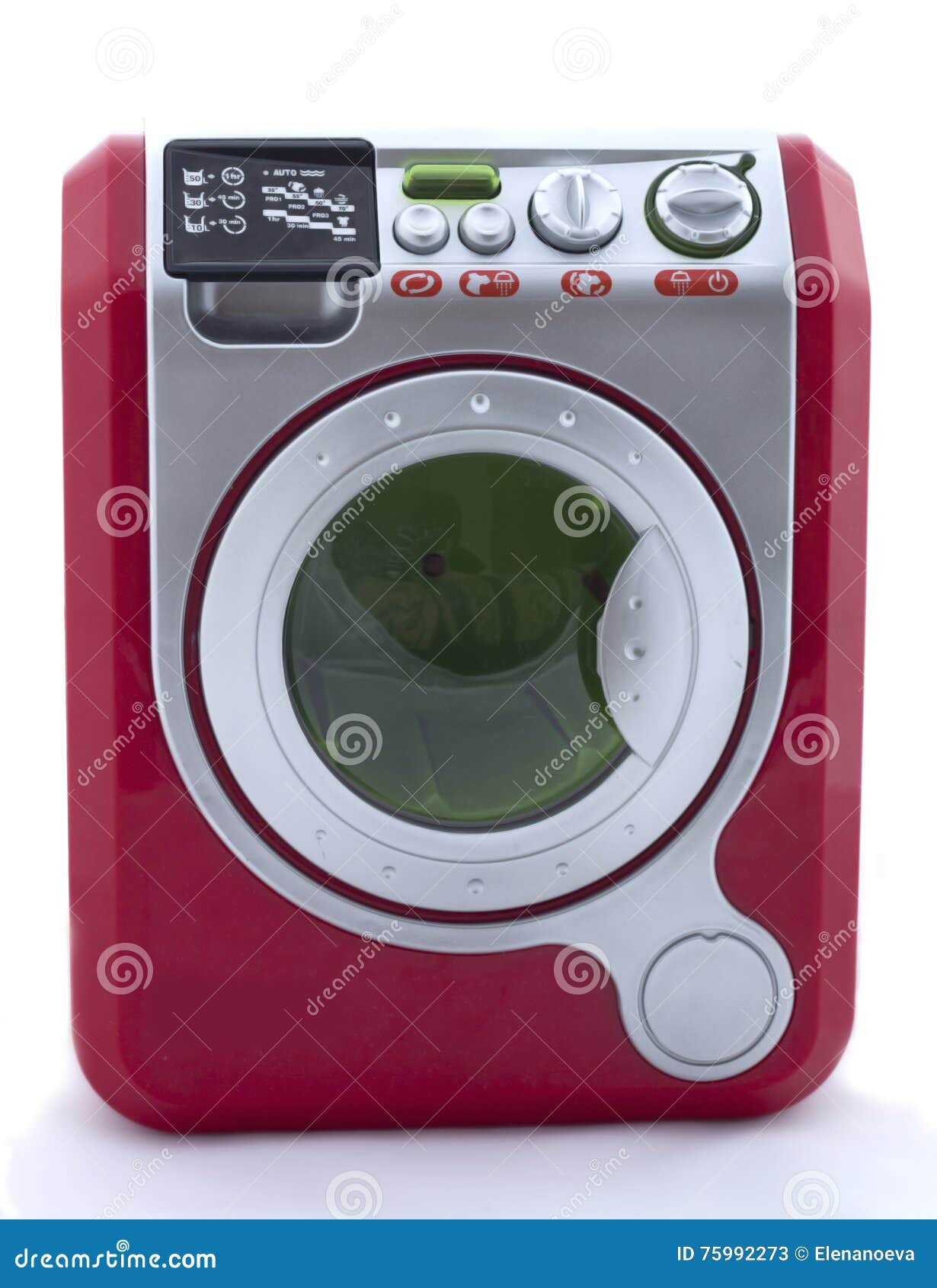 Toy Washing Machine on White Background, Stock Image - Image of close ...